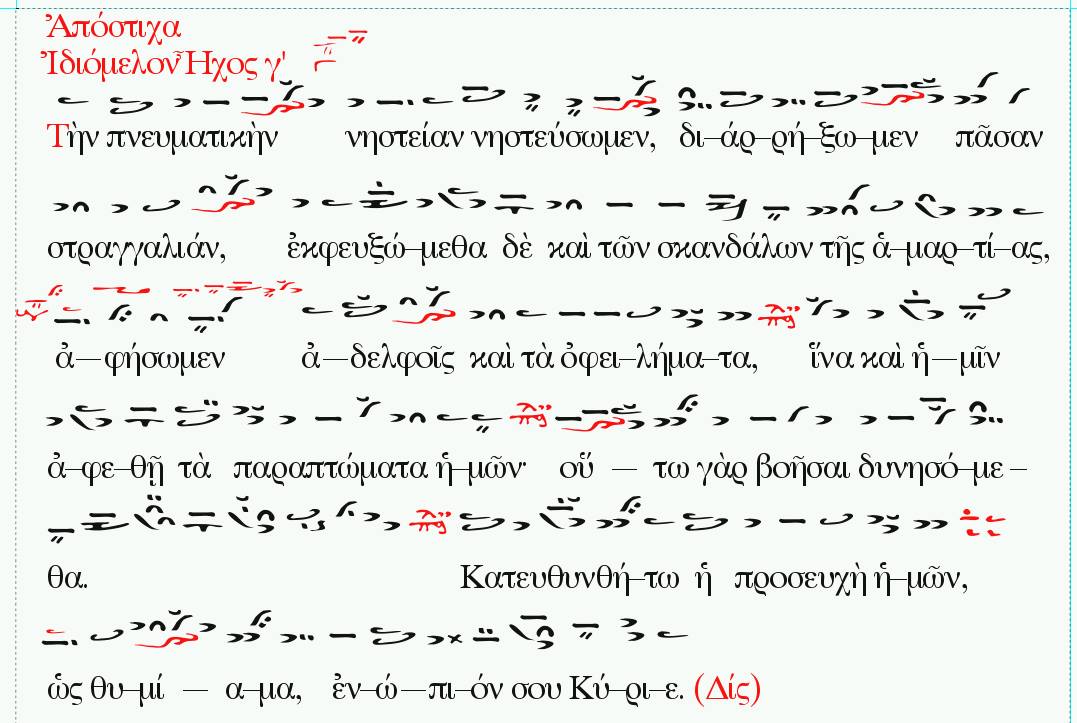 Τήν πνευματικήν νηστείαν
