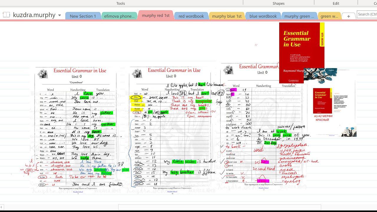 0.1 Essential Grammar in Use. Unit 0. Words. Первые 100 слов