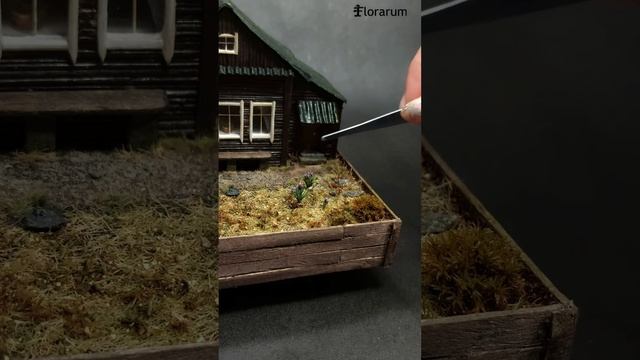 Сажаю крохотные рукодельные крокусы из полимерки на диораму