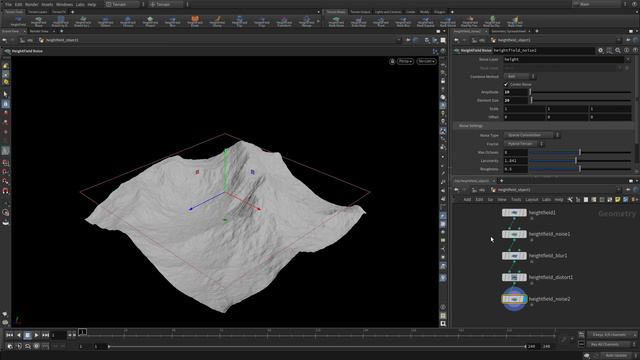 Houdini terrain 1 - Создайте рельеф с помощью полей высот