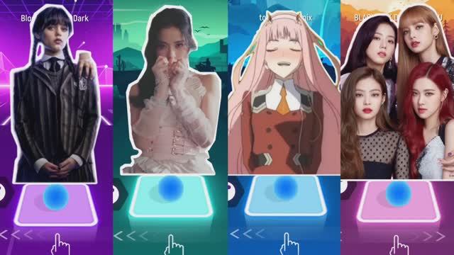 WEDNESDAY BLOODY MARY ✅️ JISOO FLOWER ✅️ TOCA TOCA ✅️ BLACKPINK DDUDU DDUDU | Tiles Hop EDM Rush