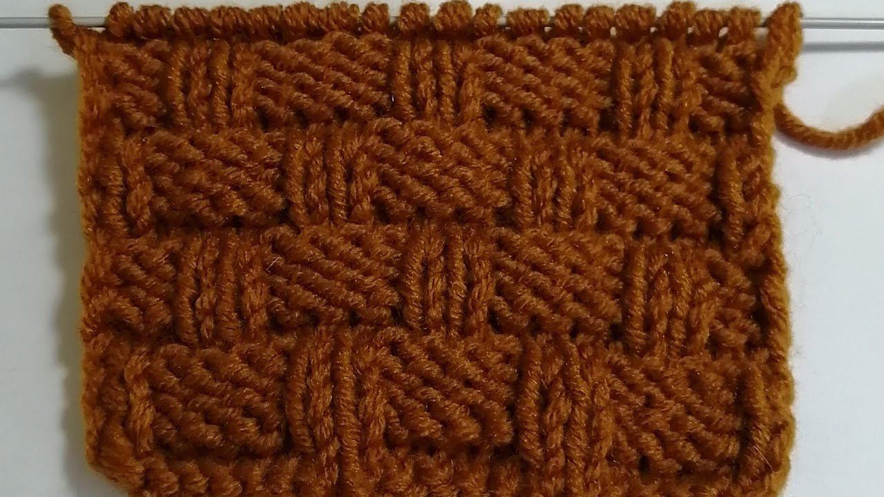 Узор спицами. Плетенка. Двухсторонний.