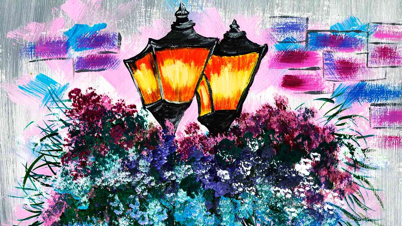 Как нарисовать весну. Рисуем фонари. Правополушарное рисование.