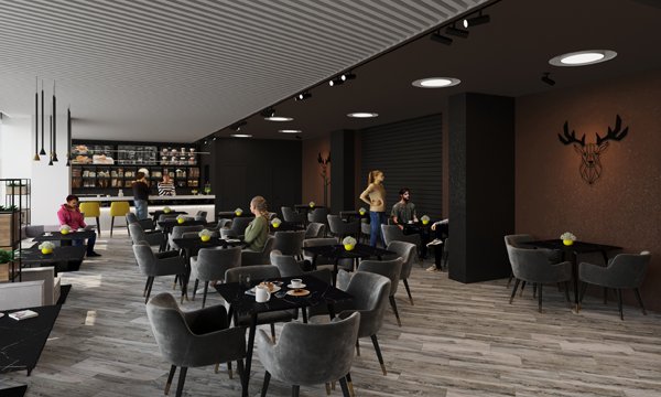 Проект интерьера кофейни