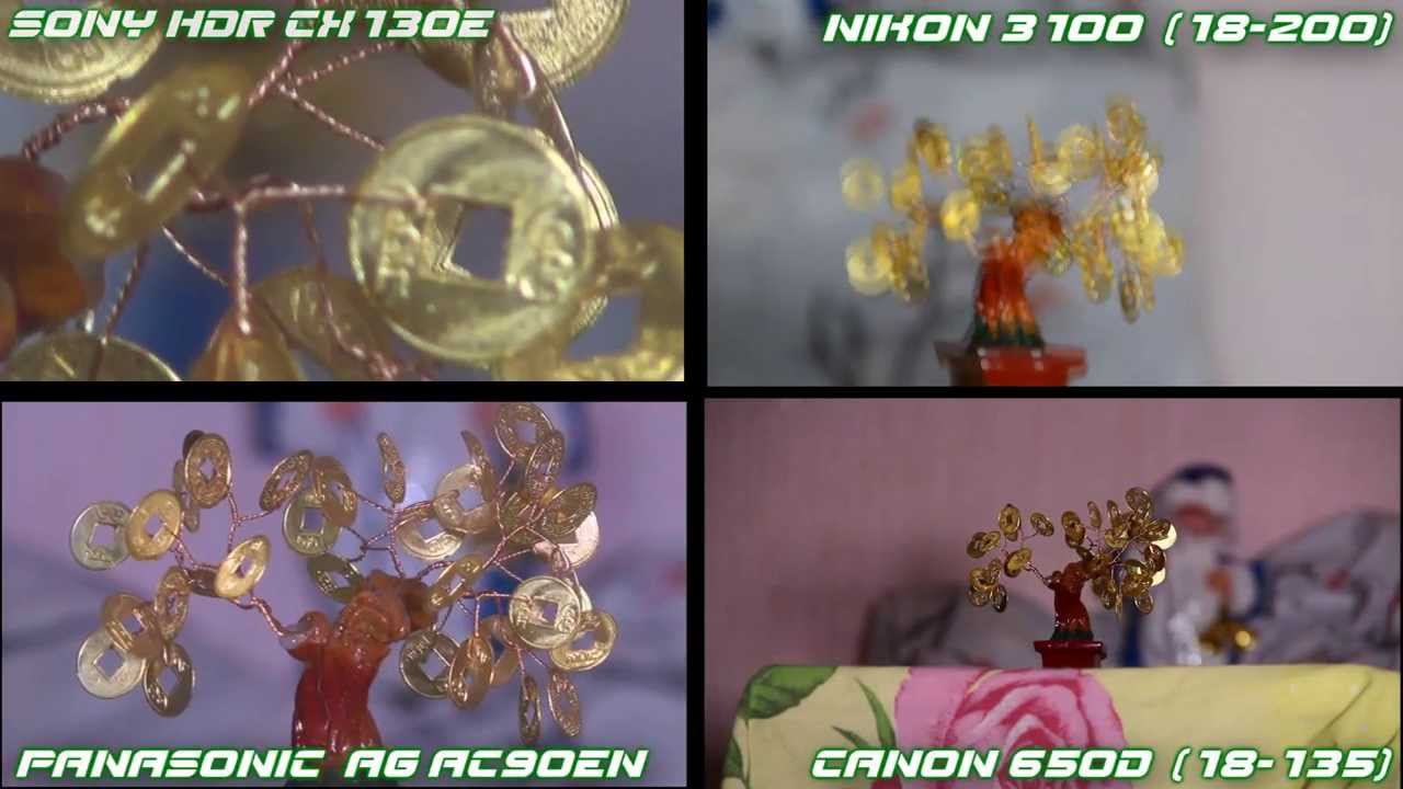 Сравнение видео с видеокамер и зеркалок 4.  Замыливание фона