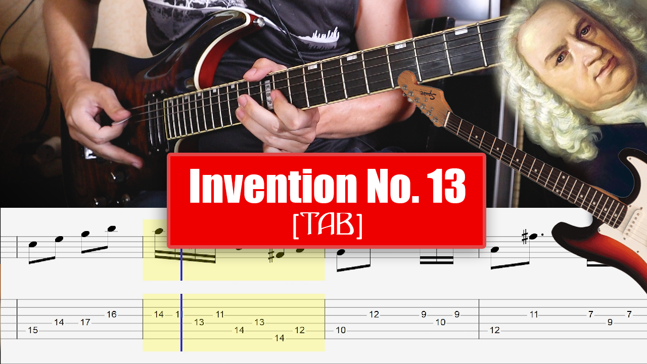 Инвенция №13 (BWV 784) И.С. Бах [табулатура + демо]