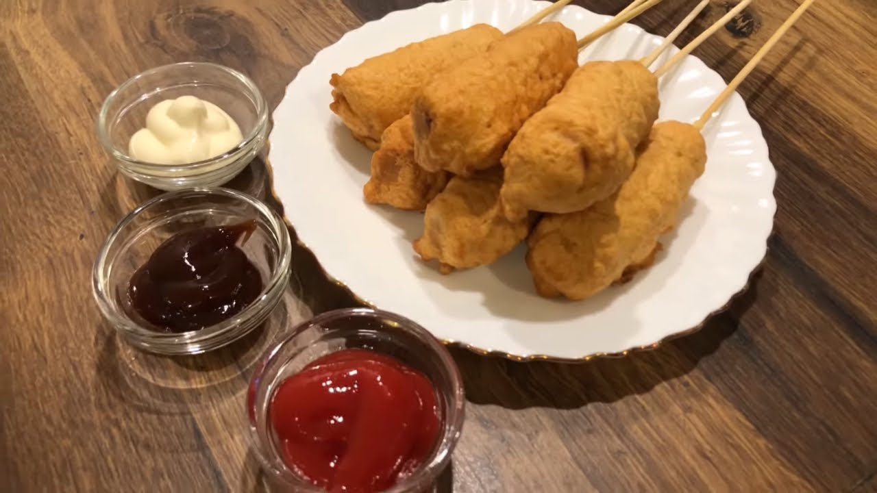 Корн-дог дома — хрустящая сосиска в тесте