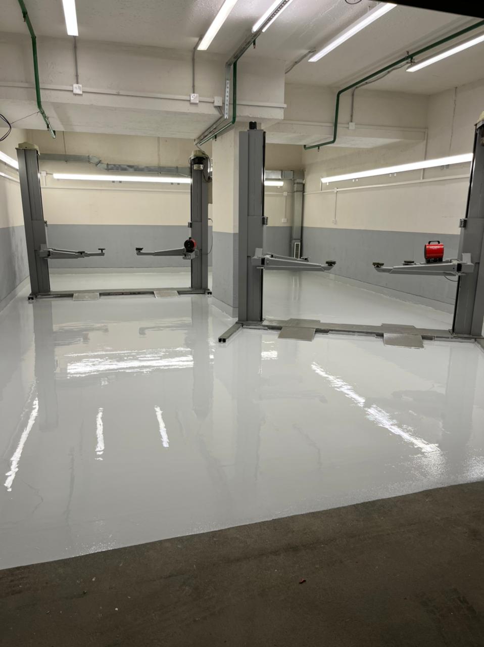 Станция тех.обслуживания покрашена полиуретановым покрытием FINLUX