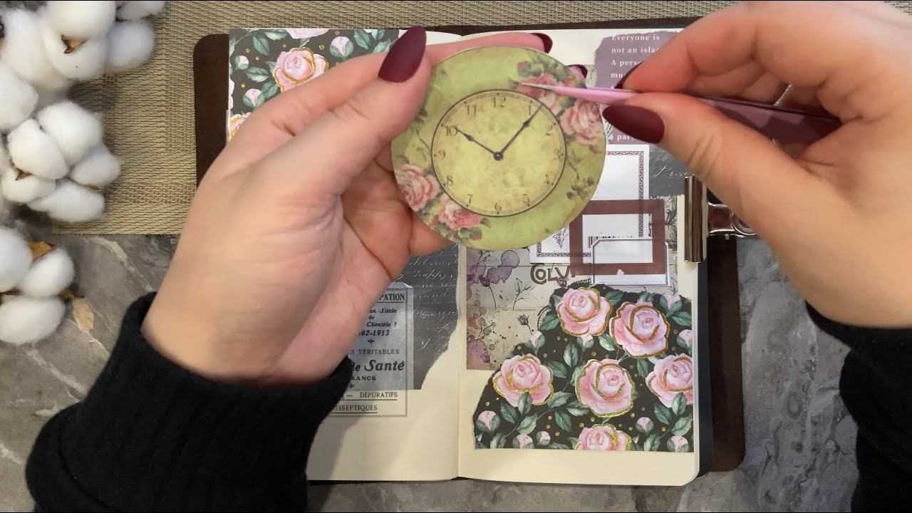 | ASMR for sleep | Vintage Journaling | No talking | Journal decoration | Relaxation 24