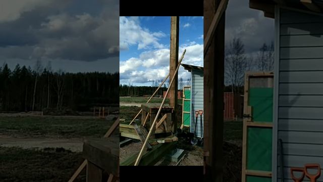 Строим дом сами. Фундамент, нижняя обвязка, угловые стойки.  Смета расходов в описании.