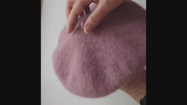 Валяный берет ручной работы, 100% шерсть, цвет сиреневый, Мисс Беретка.