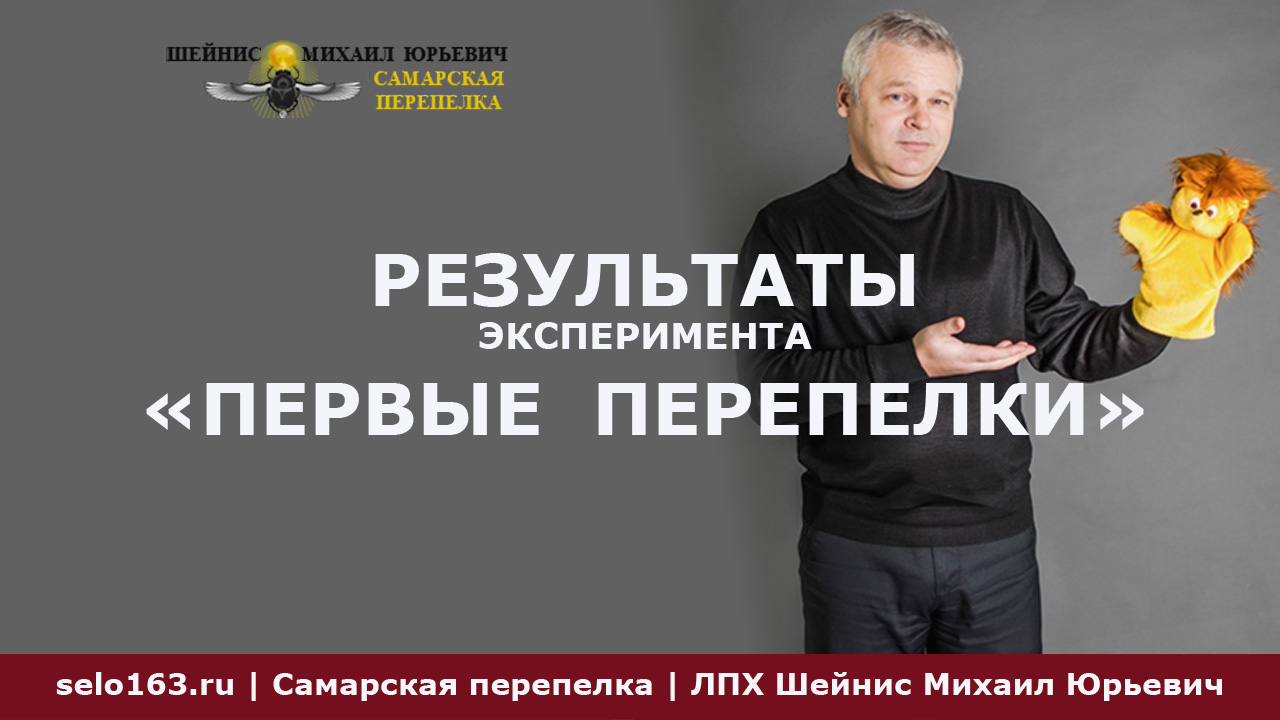 Результаты эксперимента Первые перепелки