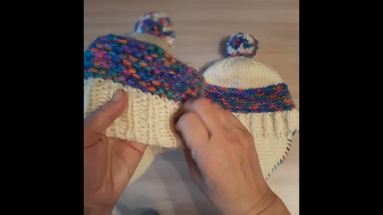 Обзор новой моей работы - две шапки ушанки.