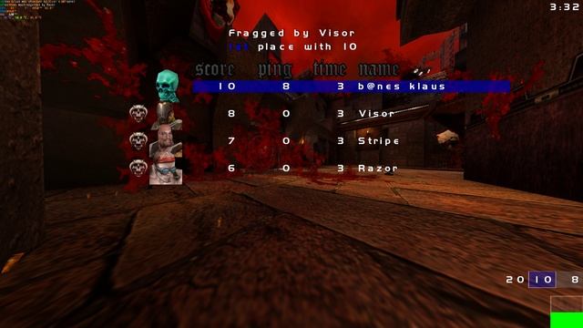 Quake 3 arena 4k, mod RUNO, прохождение nightmare, map18, dm13