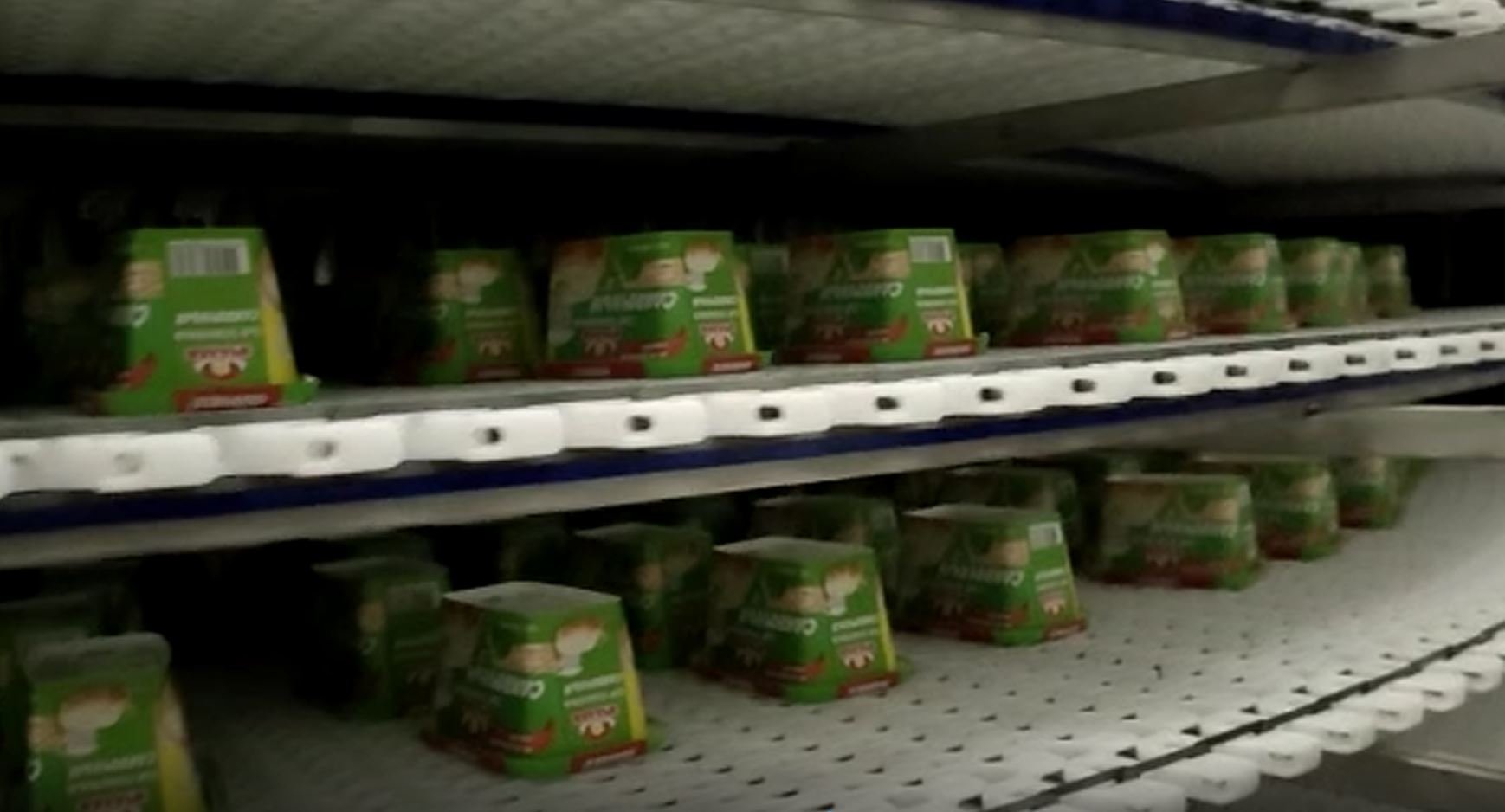 Линия охлаждения плавленого сыра в упаковке