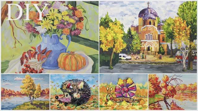 35 идей  как нарисовать осень