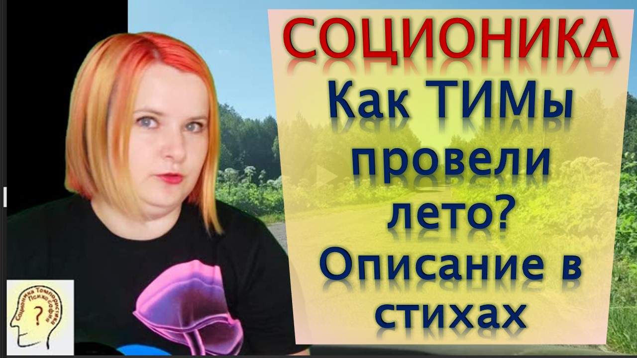 Соционика Описание в стихах Как ТИМы провели лето