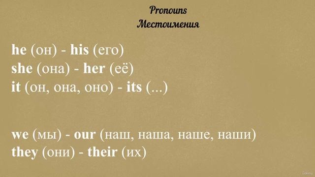 2.2 Грамматика - Местоимения. Неопределенный артикль