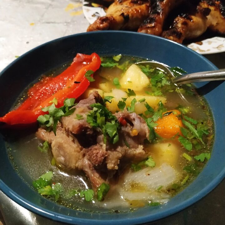 узбекская шурпа на свежем воздухе