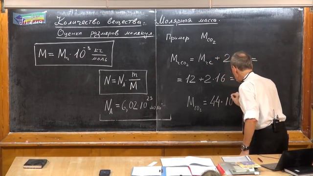 Урок 141. Количество вещества. Молярная масса. Оценка размеров молекул