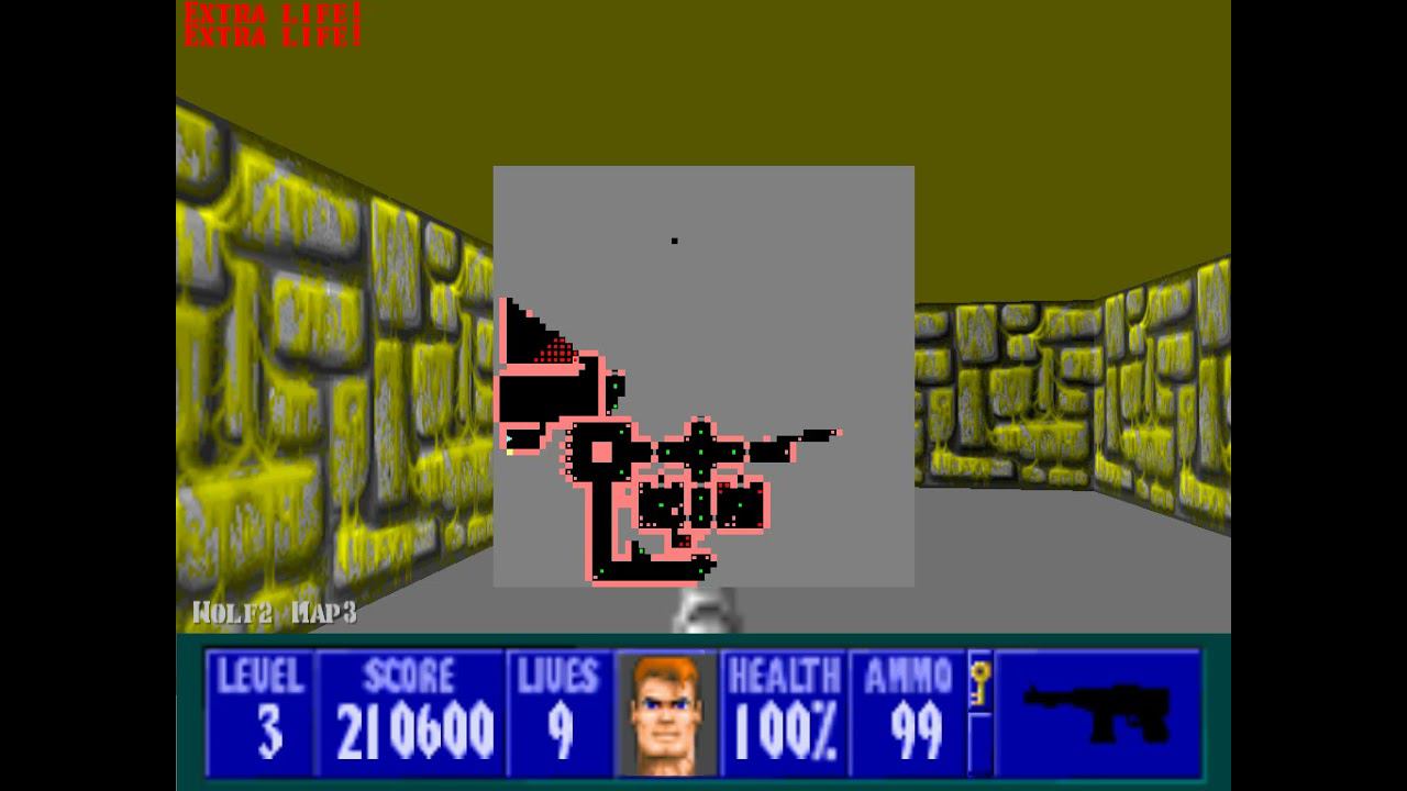 Прохождение Wolfenstein 3D Эпизод 2 Операция Айзенфауст Немецкий Штаб 2 Этаж #12