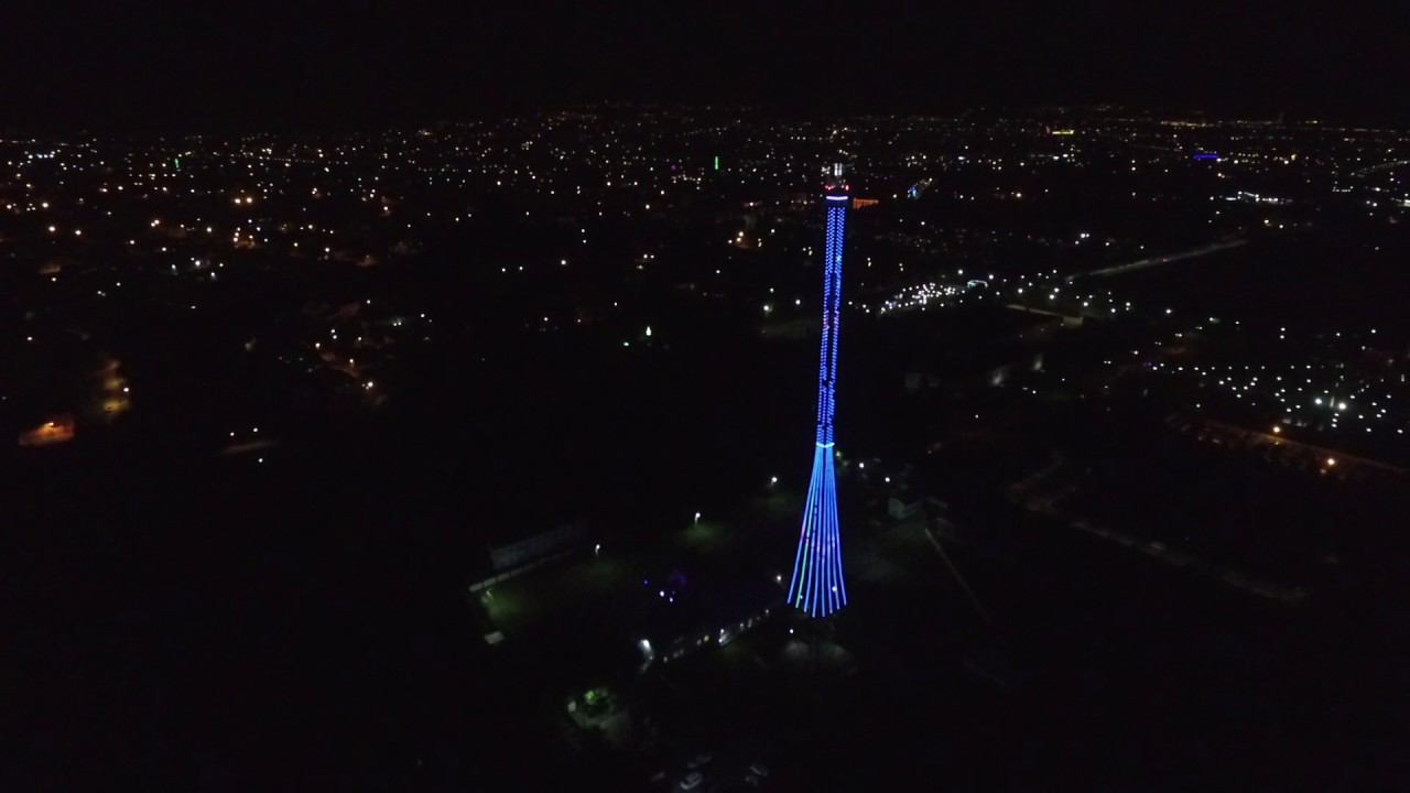 В честь 25-летия Ингушетии телебашня в Назрани засияла новыми красками