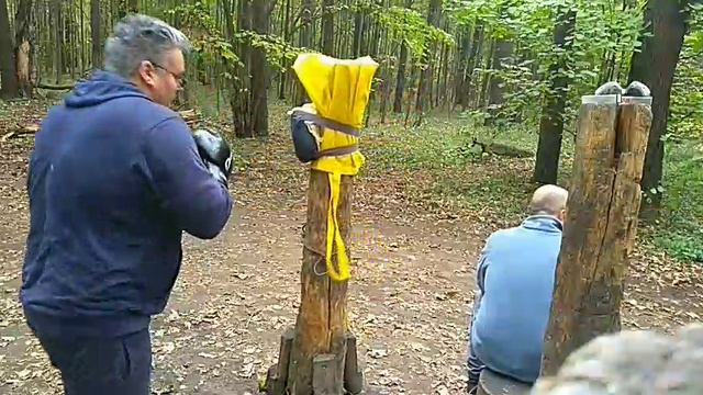 Тренировка в Тимирязевском лесу на оборудованной поляне - треним на воздухе