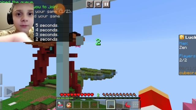 играю на сервере "Cubecraft"в режиме лаки блоки//Minecraft лаки блоки