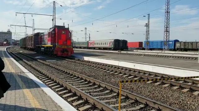 Подьезд тепловоза к планке на мастерстве