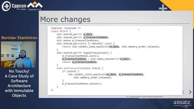 No Touchy! A Case Study of Software Architecture with Immutable Objects - Borislav Stanimirov