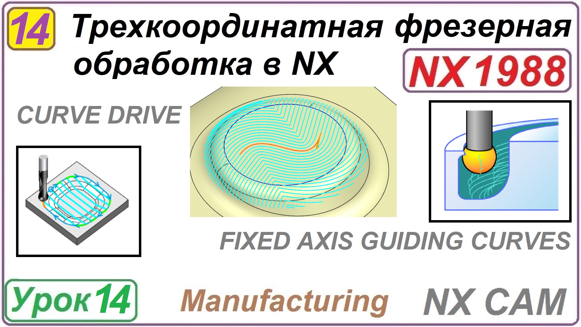 Трехкоординатная фрезерная обработка в NX. Урок 14. CURVE DRIVE