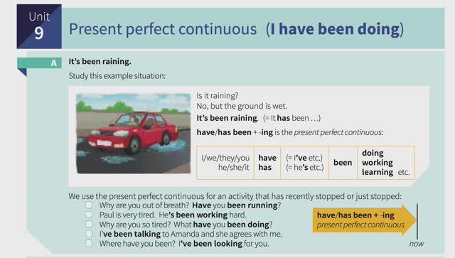 9. Present Perfect Continuous