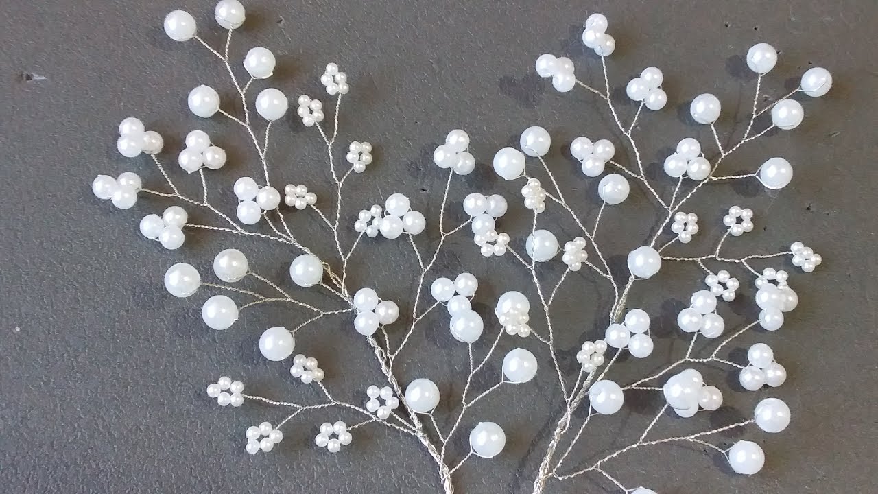 Бисероплетение.   Декоративные веточки. Мастер класс. Пошаговый МК для начинающих.