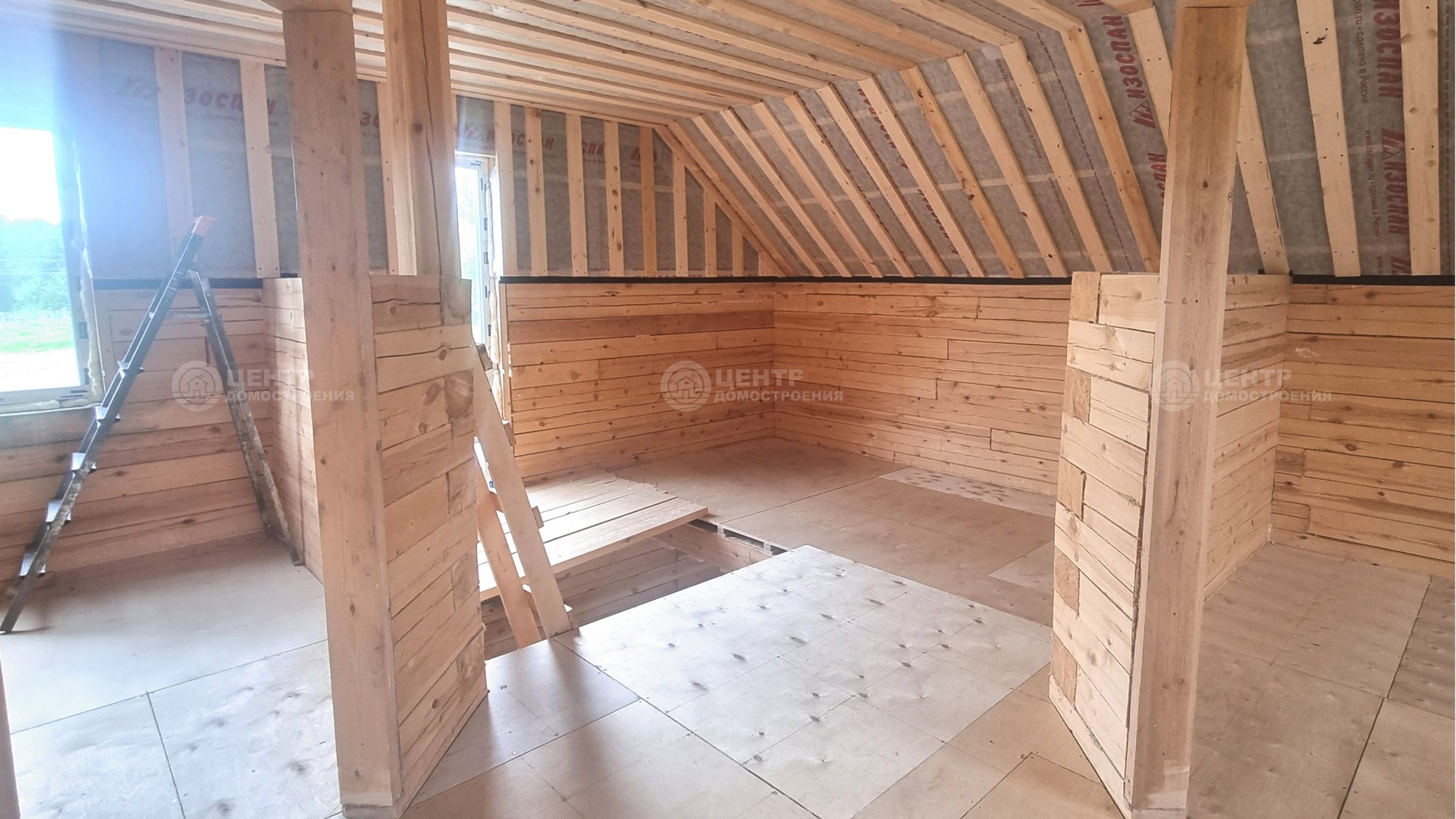 Качество работы как утеплить крышу деревянного дома, монтаж фанеры на пол. Дом 8 на 8 из бруса