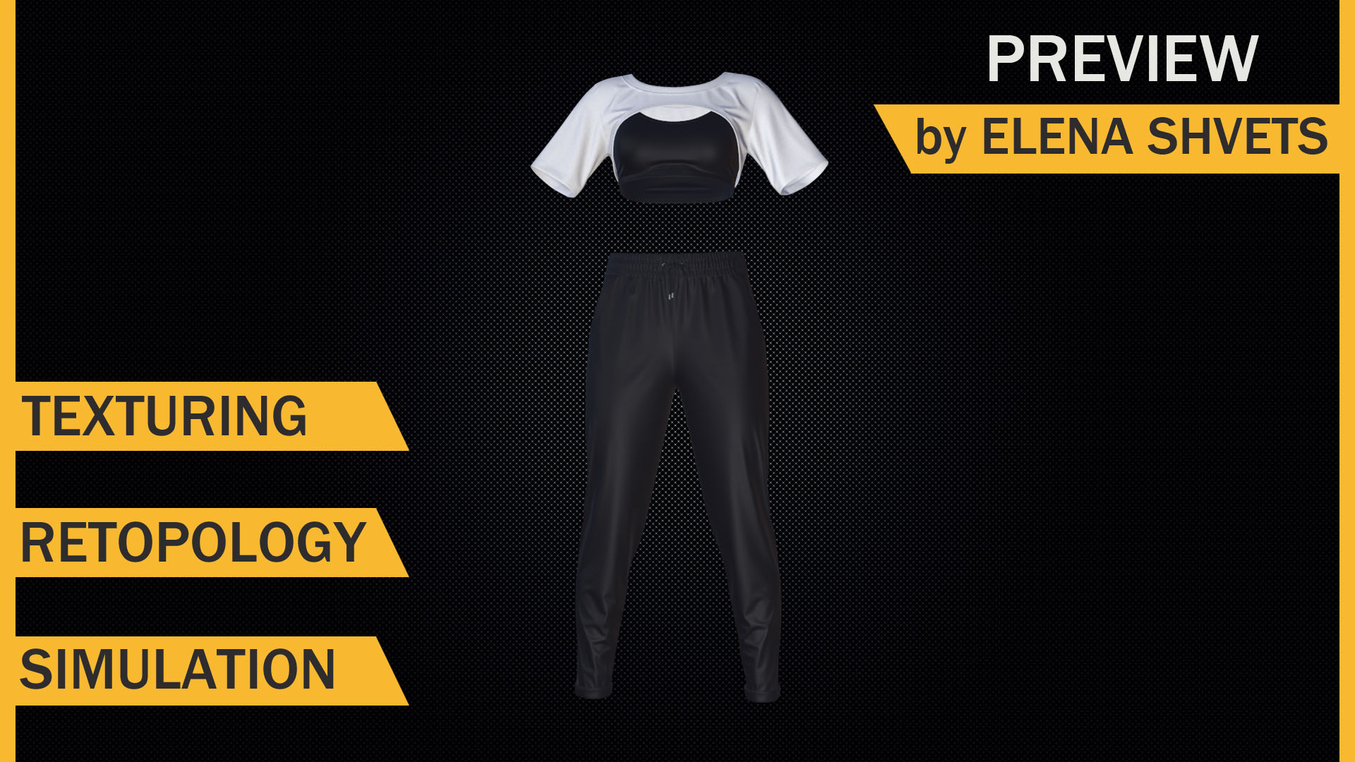 3D модель Сет Бриджи, топ и футболка (3D model T-shirt Top Breeches Project). Marvelous Designer.