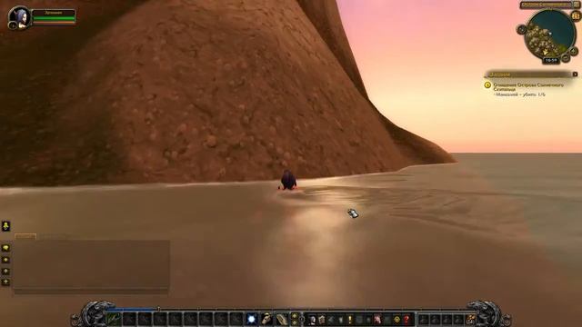World of Warcraft, купание эльфийки в морской воде