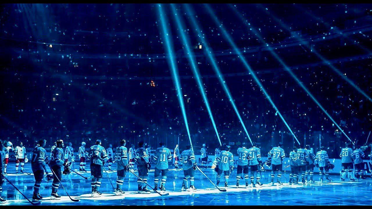 Выход команды на лёд. ХК Сочи. Световое шоу.