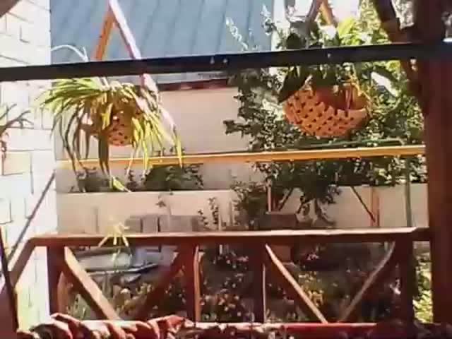 Подвесная корзина из бруса , для цветочных кашпо .