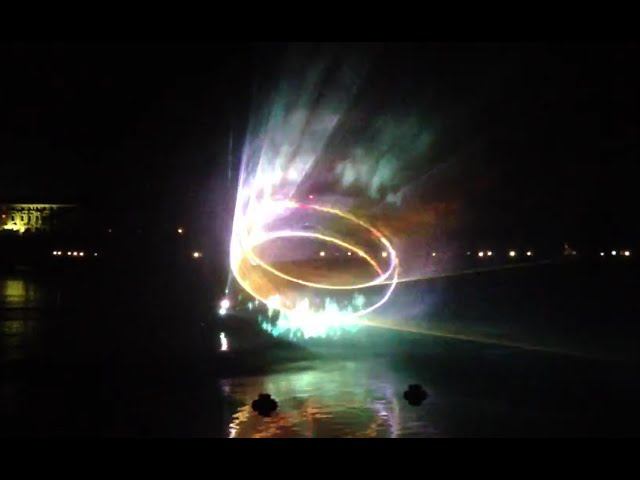 Веерный водный экран + видео и лазеры