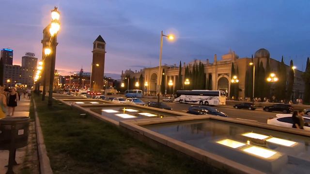 Барселона. Барселонета. Парк Цитадель. Шоу фонтанов на Площади Испании