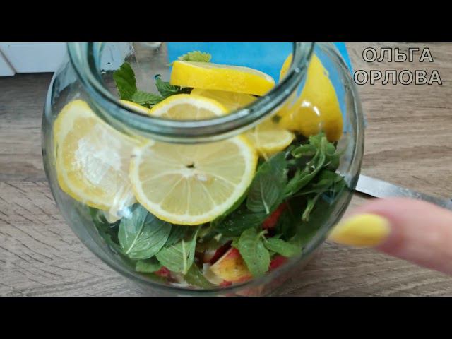 Закрывайте больше! Компот из яблок  МОХИТО  на зиму с мятой и лимоном.