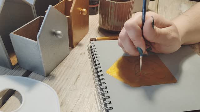 ArtCraft Family - Эскиз мезенской росписи для шкатулку из fixPrice [2023]