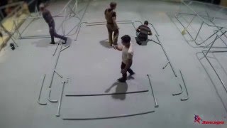 Сборка модульной батутной арены 'Звезда'