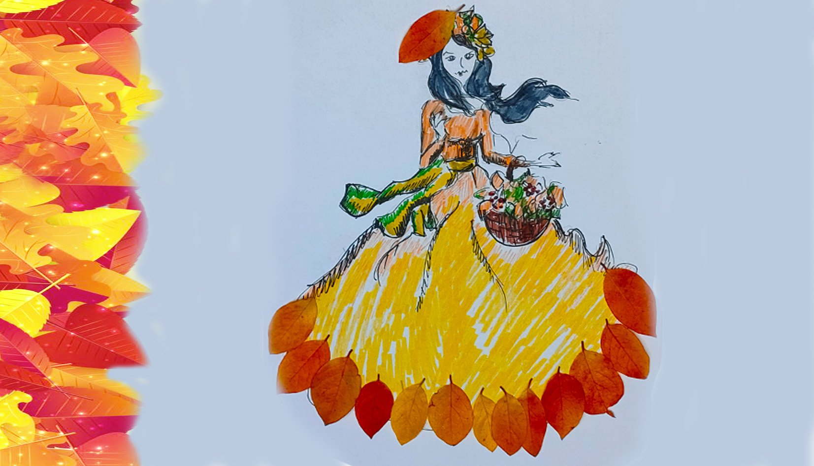 Рисуем ПРИНЦЕССУ ОСЕНЬ! Быстрый скетч!