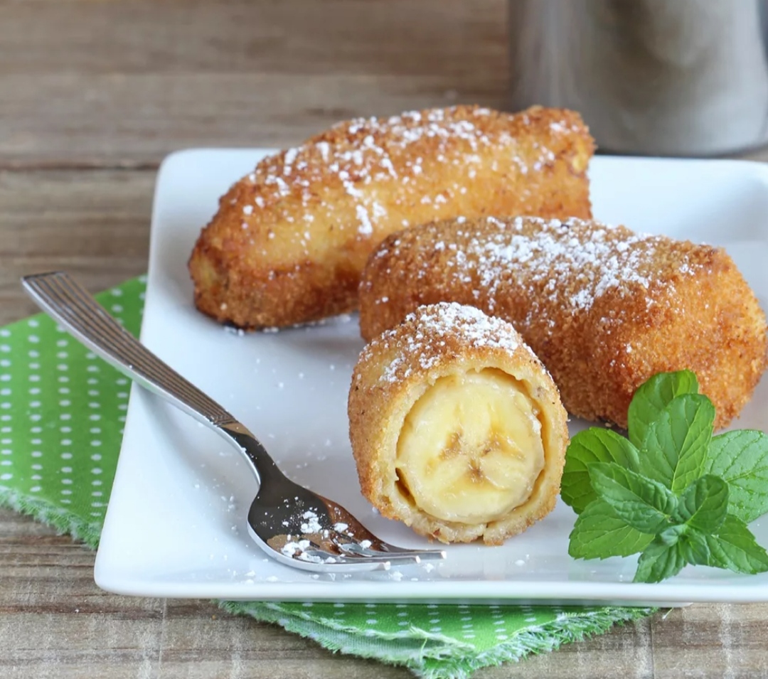 Жаренный банан во фритюре