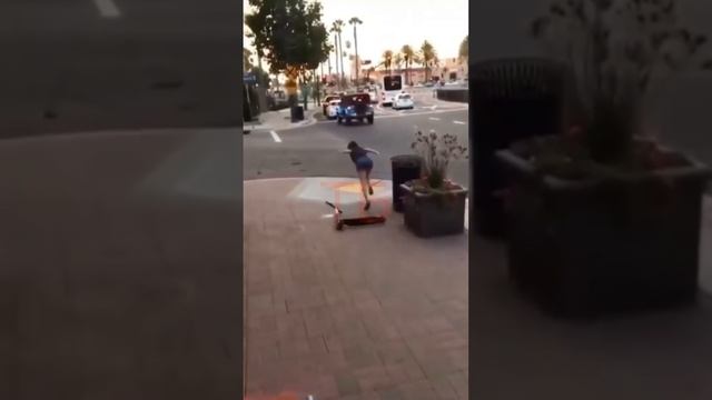 Неудачное торможение на самокате