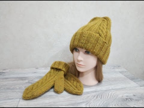 Женская шапка спицами