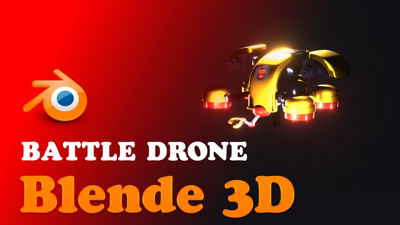 как сделать боевой летающий дрон в Blender 3D
