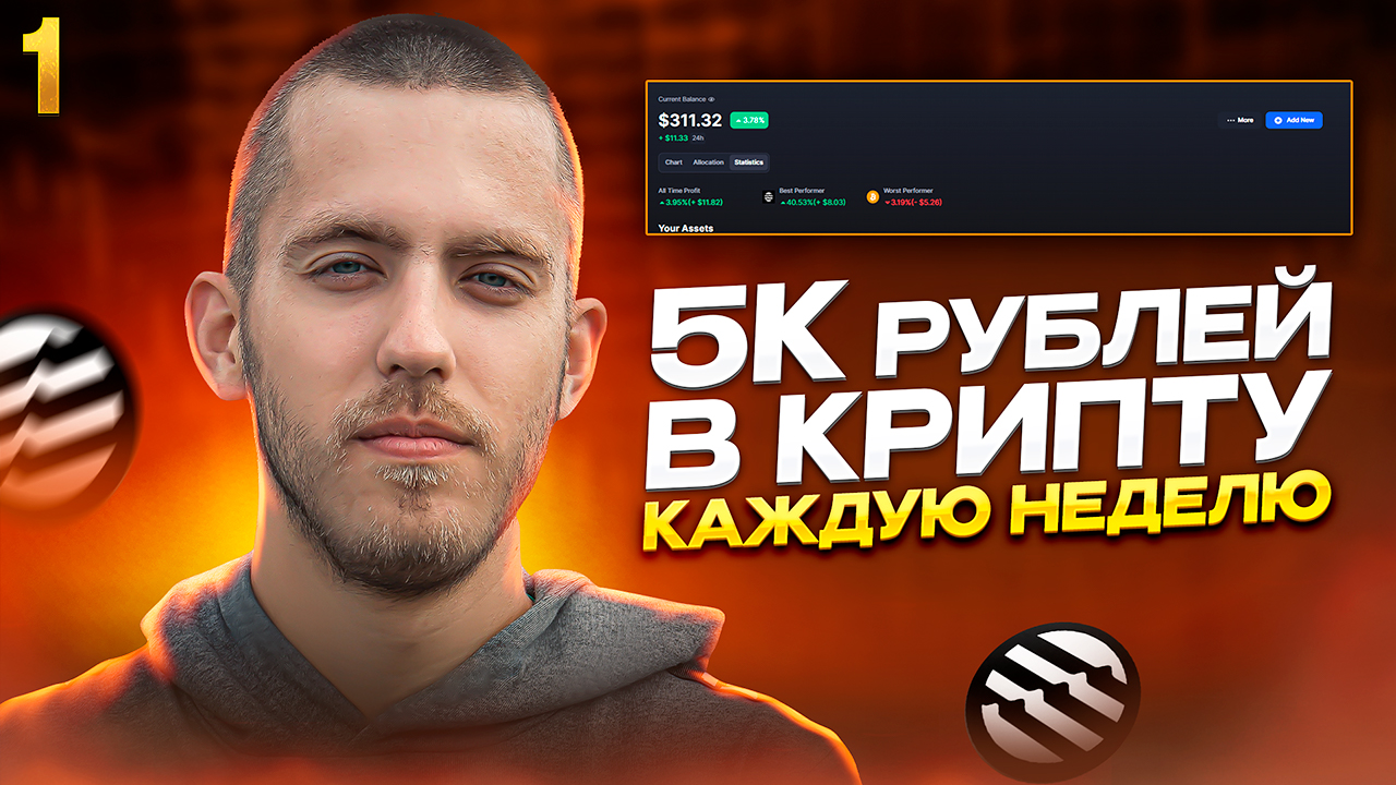Инвестирую 5000 рублей в криптовалюту каждую неделю. Усредняю APTOS на коррекции. Выпуск 1