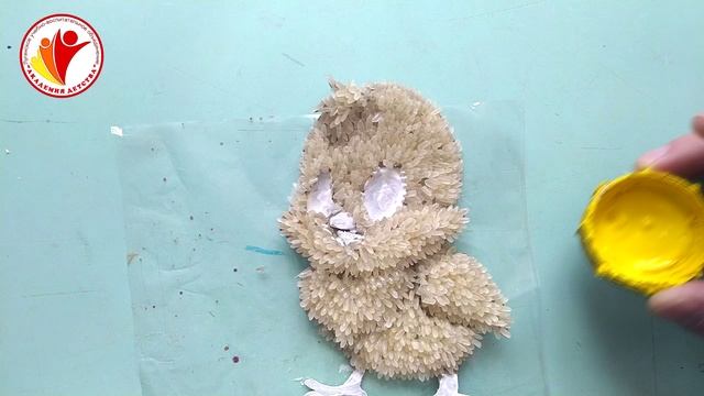 ЦЫПЛЕНОК | КАРТИНА ИЗ РИСОВЫХ ЗЁРЕН | ДЕКОРАТИВНО-ПРИКЛАДНОЕ ИСКУССТВО | КРУЖОК «ПОЛБА»